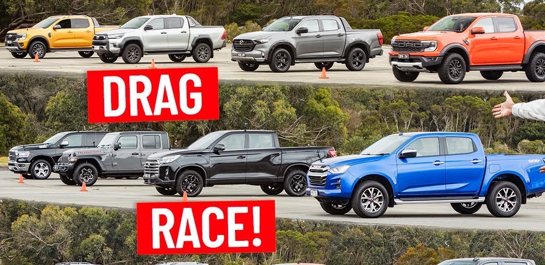 2024 Ranger Raptor Drag Racing vs Ram TRX & Other Pickup Trucks ...