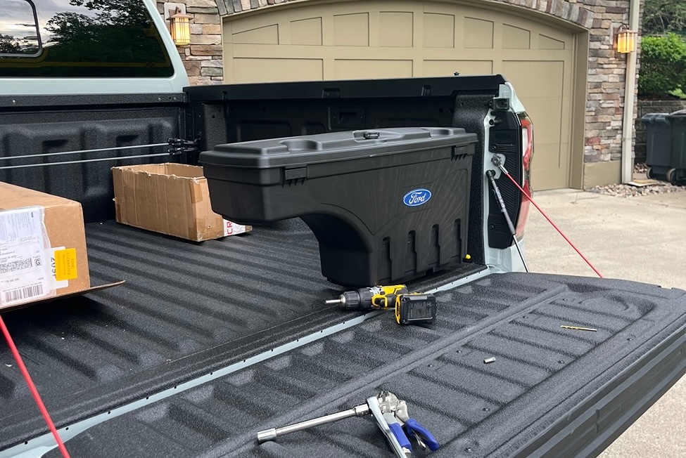 Ford storage bins (pivot storage box) installed in bed | Ranger6G ...