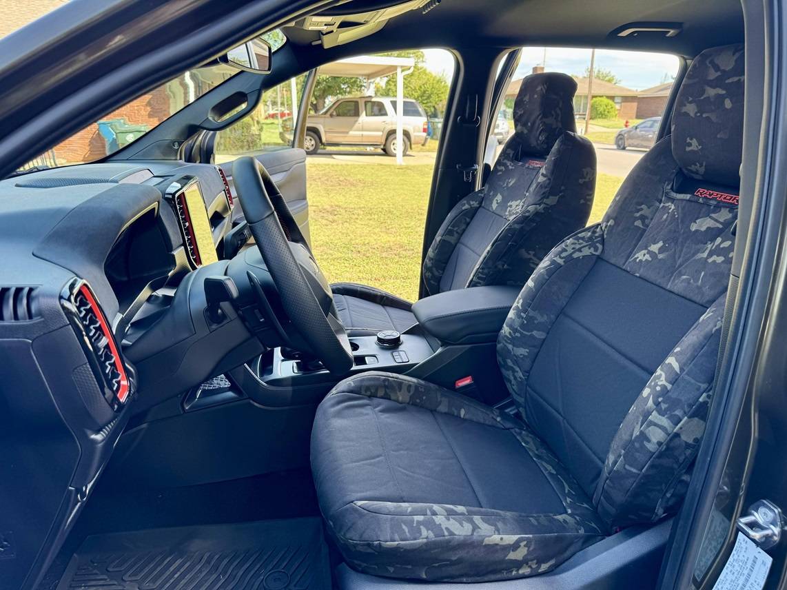 Ruff Tuff Dura EZ-Care Camo Seat Covers installed in Ranger Raptor ...