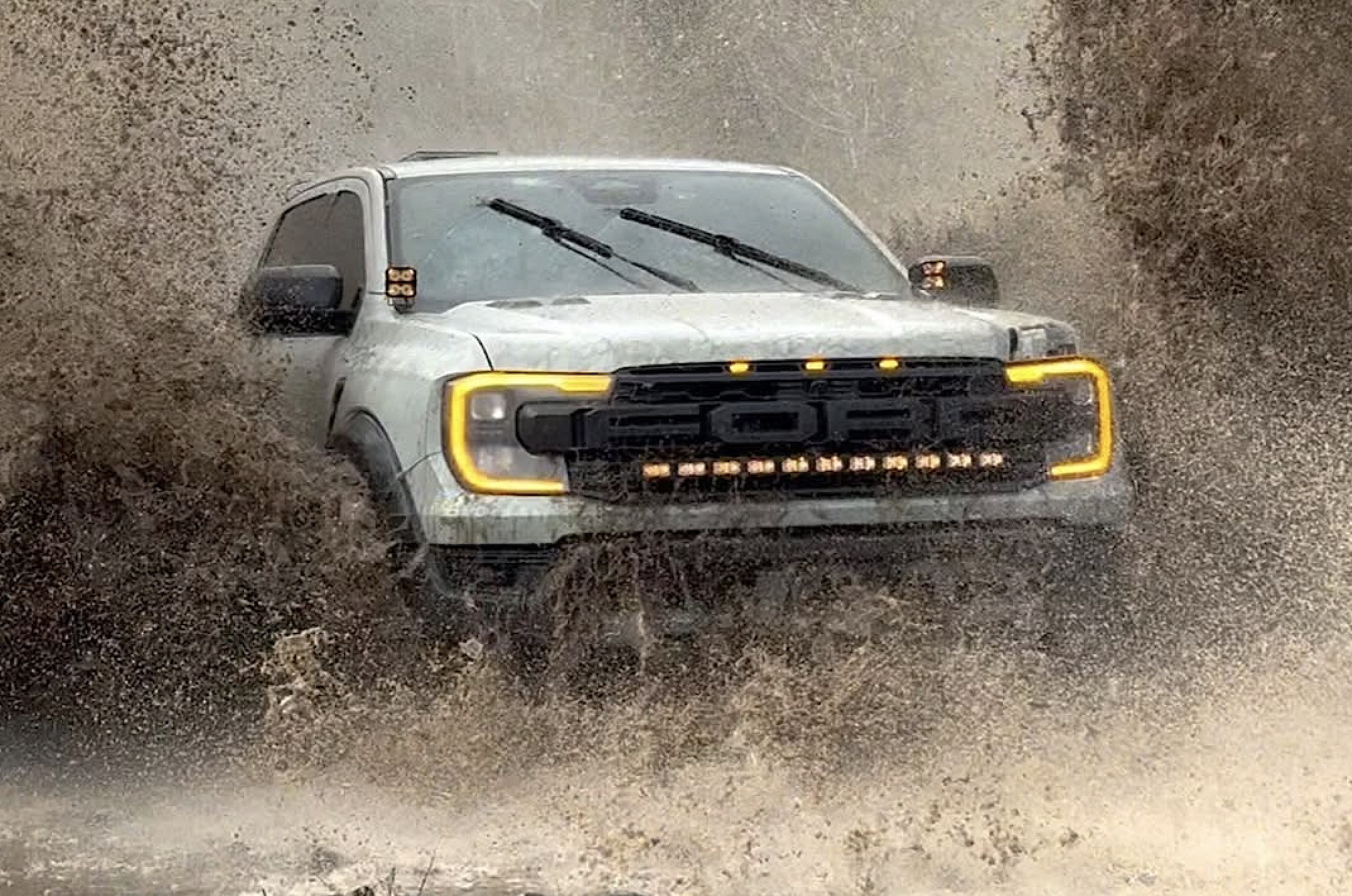 Ranger Raptor at Dirtfish Rally School 4x4 track - lotsa water and dirt ...